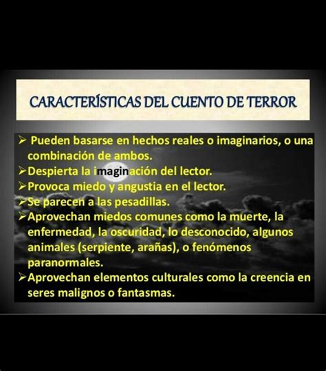 alguien me dice 5 características de un cuento de terror Brainly lat