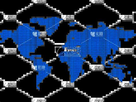 常规通用点阵世界地图元素贴纸 花瓣网