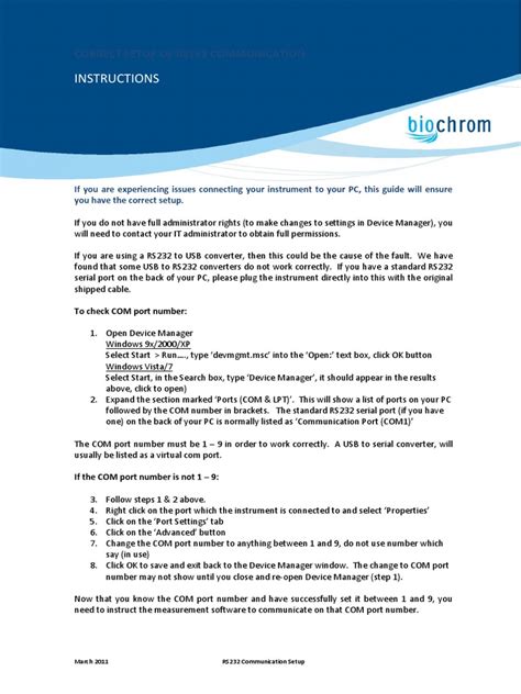 Com Port Setup Pdf Usb Computer Networking