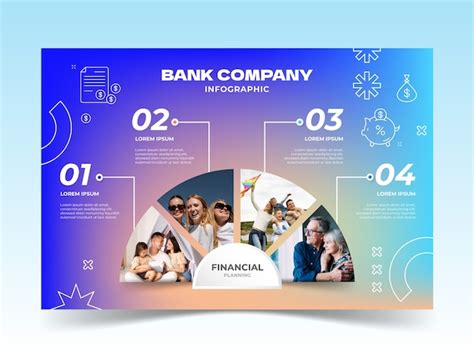 은행 및 금융 Infographic 템플릿 무료 벡터