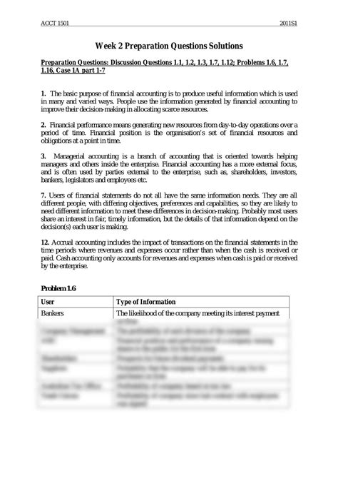 Week 2 Tutorial Solutions Acct1501 Accounting And Financial Management 1a Unsw Thinkswap