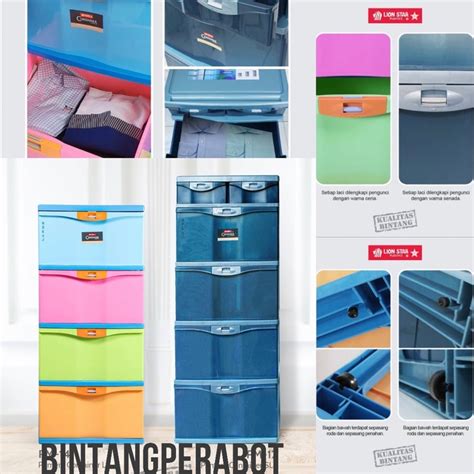 Jual Lion Star Primera Container Sl 4 Laci Container Lemari Plastik Susun Shopee Indonesia