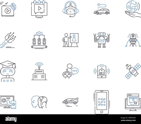 High Tech And Science Outline Icons Collection Tech Science High Tech Artificial