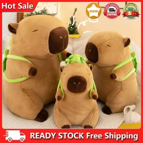 FUNNY STUFFED TOY Plush Capybara Toy With Tortoise Soft Plush Doll For