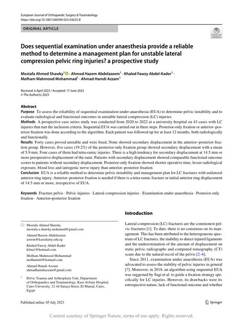 Pdf Does Sequential Examination Under Anaesthesia Provide A Reliable