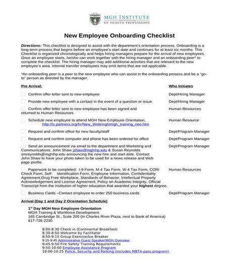 Free 11 Employee Onboarding Checklist Form Samples Pdf Ms Word