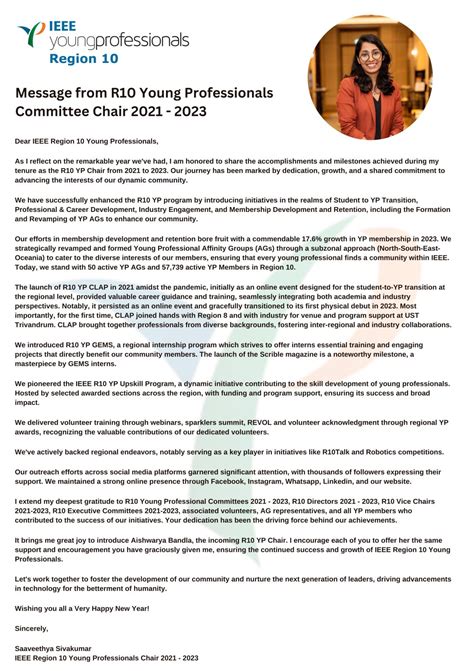 Saaveethya Sivakumar On Linkedin Ieee Region10 Youngprofessionals