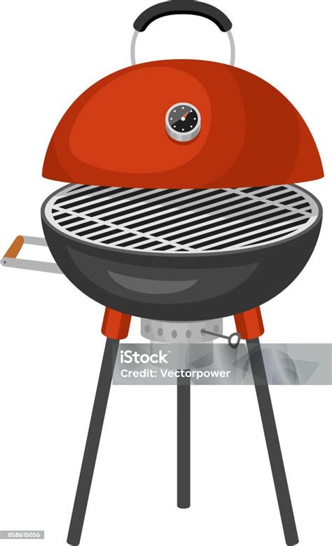바베 큐 집 이나 레스토랑 Rarty 저녁 바베 큐 굽고 부엌 장비 벡터 평면 일러스트 레이 션 바베큐그릴에 대한 스톡 벡터