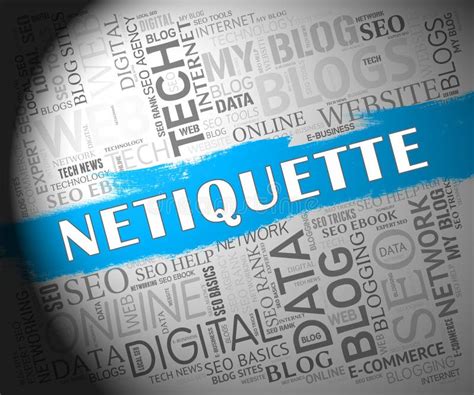 Netiquette Etichetta Online Gentile Di Web O Di Behavoir D Illustrazione Illustrazione Di