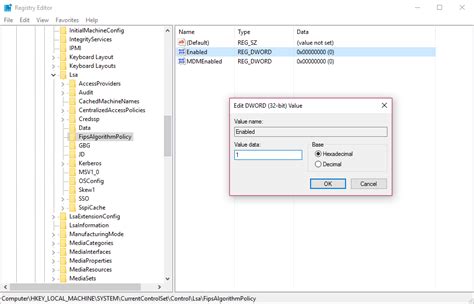Enable And Verify FIPS CC Mode Using The Windows Registry