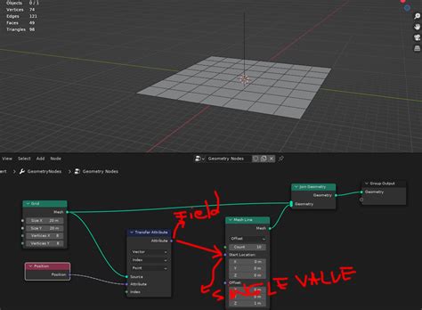 Procedural Create Lines Between Geometries In Gn 32 Blender Stack