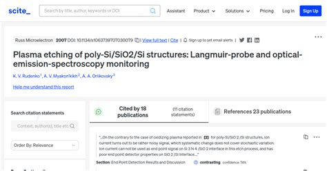 Plasma Etching Of Poly Sisio2si Structures Langmuir Probe And