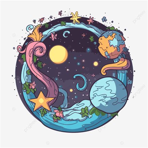 Eternity Clipart Cartoon Illustration Of The Planet With Stars Vector