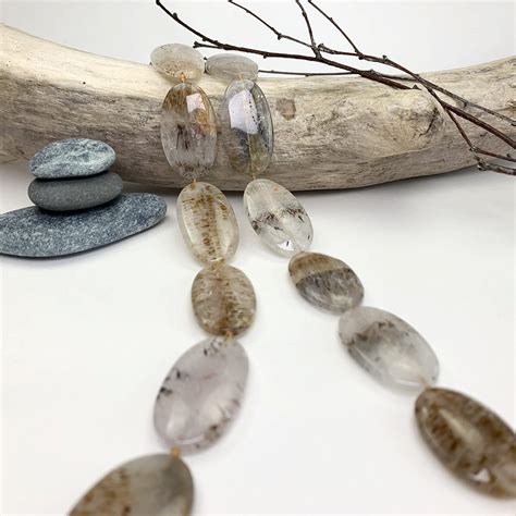 Wholesale 45x23mm Cacoxenite Smooth Oval Beads