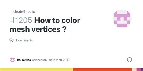 How To Color Mesh Vertices Issue 1205 Mrdoob Three Js GitHub