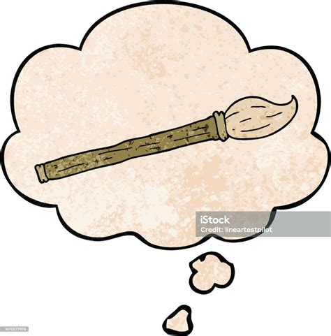 그런 지 텍스처 스타일의 생각 거품이 있는 만화 페인트 브러시 귀여운에 대한 스톡 벡터 아트 및 기타 이미지 귀여운 그런지 이미지 기법 기포 Istock