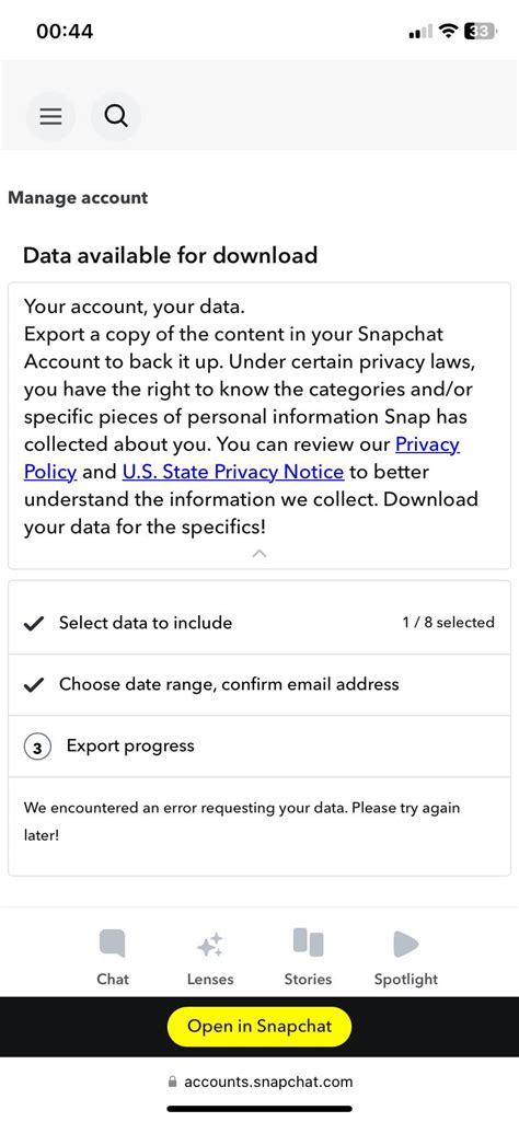 Snapchat Data Wont Download From Banned Account Help Needed R Snapchathelp
