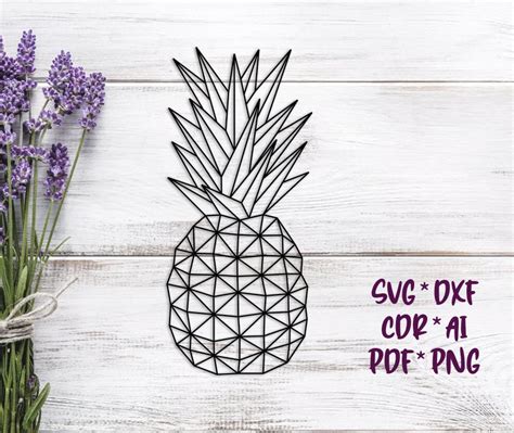 Pineapple Geometric Svg Dxf Ai Digital Vector Design For Plasma