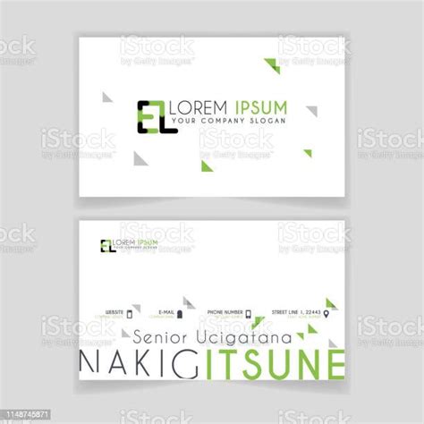 장식으로 녹색 악센트 초기 편지 El 둥근 가장자리와 간단한 명함 로고에 대한 스톡 벡터 아트 및 기타 이미지 로고 0명