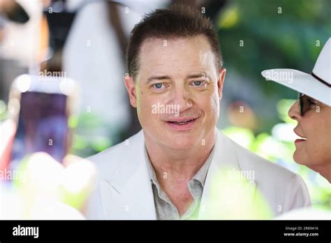 Canadian American Actor Brendan Fraser Is Seen During The Milan Mens