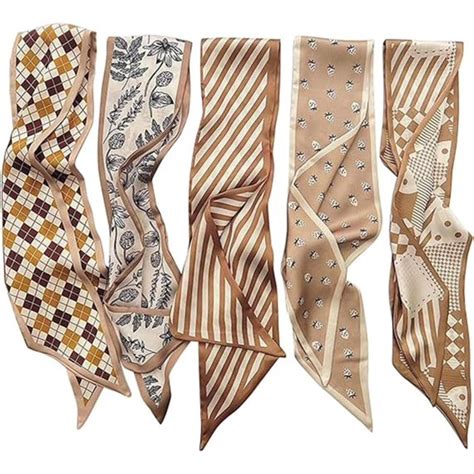 5pcs Purse Scarf Set Silk Scarf For Women Fashion Scarves For