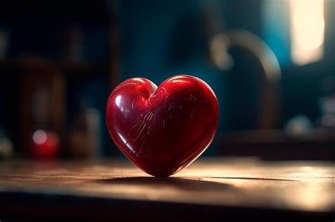 Premium Ai Image Red Glass Heart Generative Ai