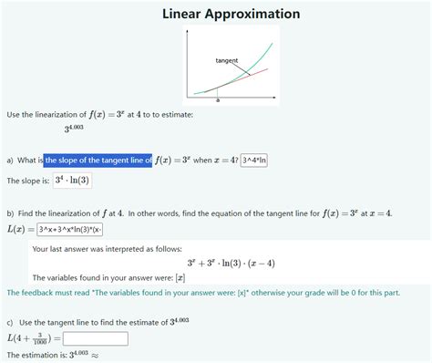 Solved Linear Approximation Use The Linearization Of Fx3x