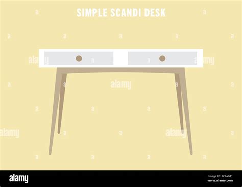 Simple Scandinavian Style Desk Vector Stock Vector Image And Art Alamy