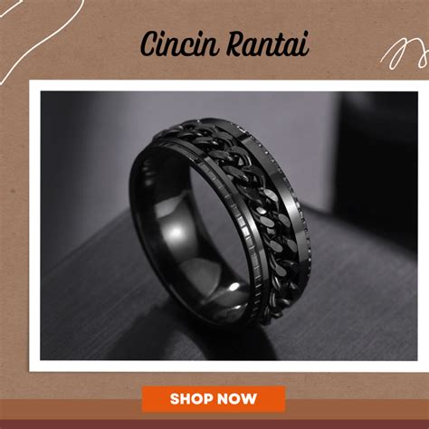 Jual Cincin Titanium Pria Rantai Keren Anti Karat Shopee Indonesia