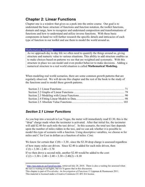 Chapter 2 Linear Functions Opentextbookstore