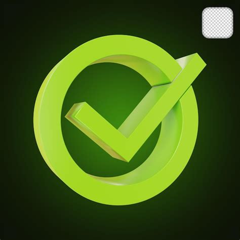 Premium Psd Tick Mark Sign Approval Symbol 3d Illustration