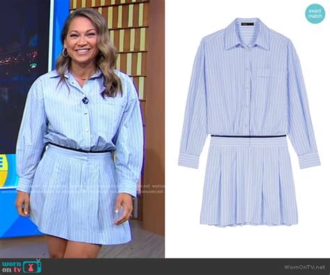 Wornontv Gingers Blue Striped Mini Shirtdress On Good Morning America