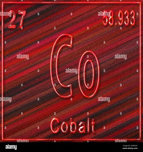 Cobalt Chemical Element Sign With Atomic Number And Atomic Weight Periodic Table Element Stock