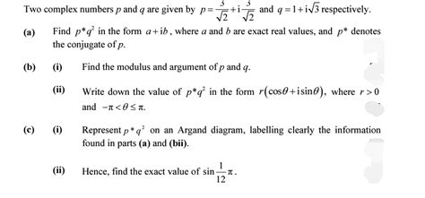 solved two complex numbers p ﻿and q ﻿are given by p 322 i322