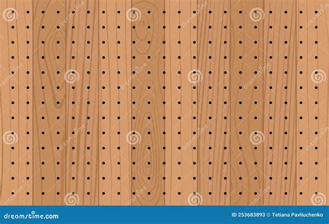 Wooden Pegboard Storage Vector Illustration 256607062