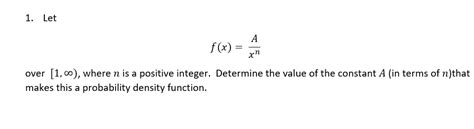 Solved Let F X XnA Over Where N Is A Positive Chegg