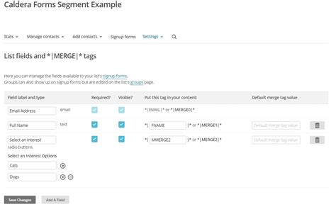 MailChimp Segment Example With Caldera Forms WordPress Form Builder