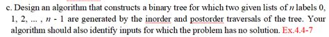 solved 9 3 1 0 4 2 7 6 8 5 inorder and 9 1