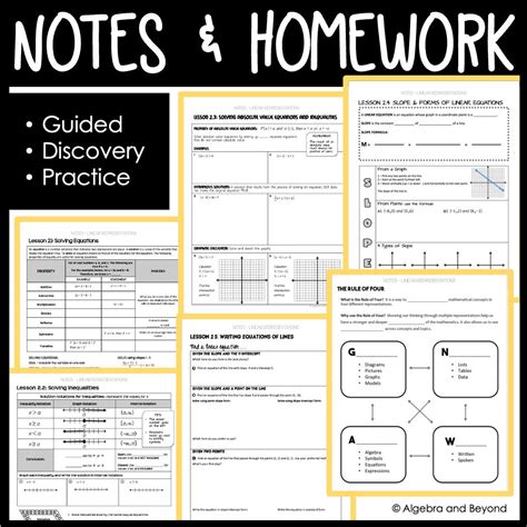 Linear Equations And Representations Unit Algebra 2 Guided Notes