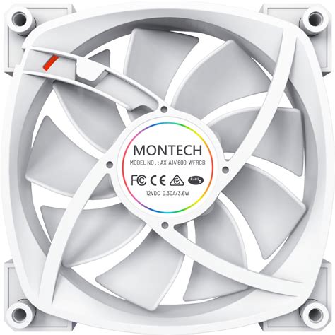 Montech Ax140 Pwm White Argb Standard Fan 1600pwm High End Durability Silent Performance And