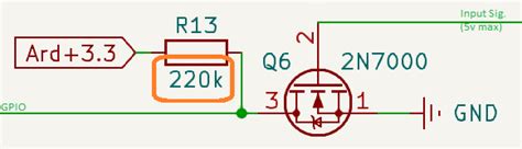 Arduino 2n7000 Pull Up Resistor Value Electrical Engineering Stack