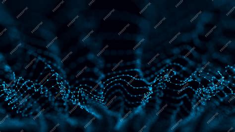 Premium Photo Wave With Interweaving Of Dots And Lines Network Connection Structure Abstract