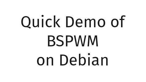 demo of my bspwm on debian youtube