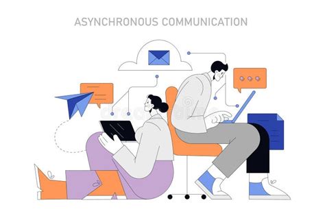 Asynchronous Communication Concept Vector Illustration Stock Vector