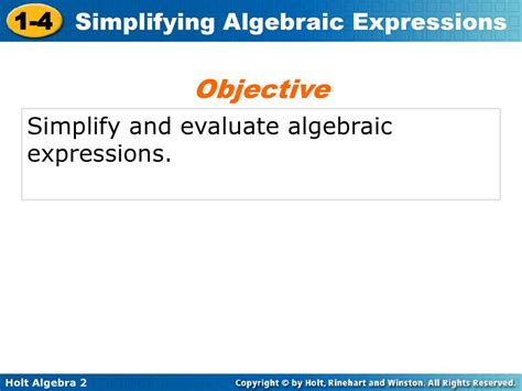 Simplifying Algebraic Expressions - ppt download