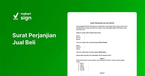 Download Template Perjanjian Jual Beli Yang Sah And Resmi