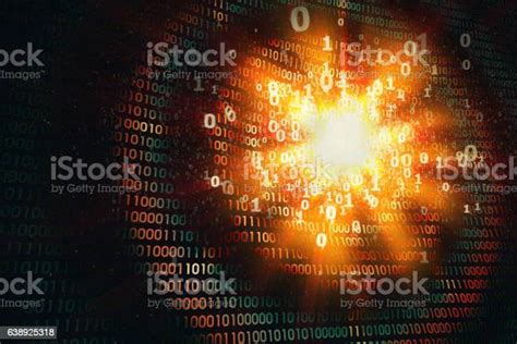 Hacking Computer Security Ddos Attack Abstract Binary Background Stock