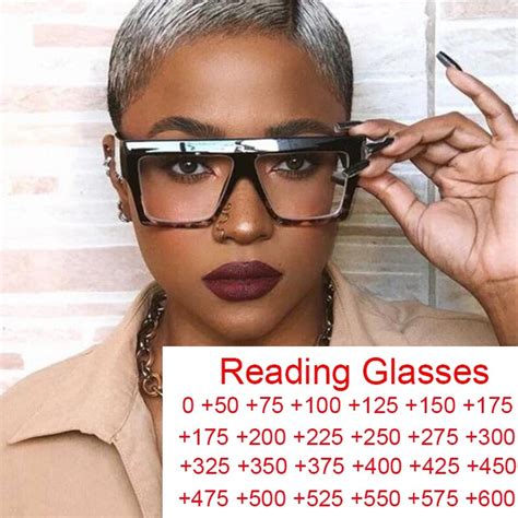 Square Reading Glasses Women Men Luxury Brand Magnifying Oversized