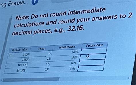 solved note do not round intermediate calculations and