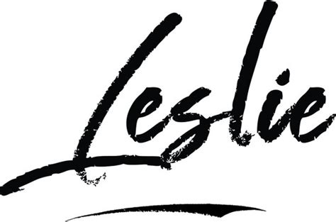 The Name Leslie In Cursive
